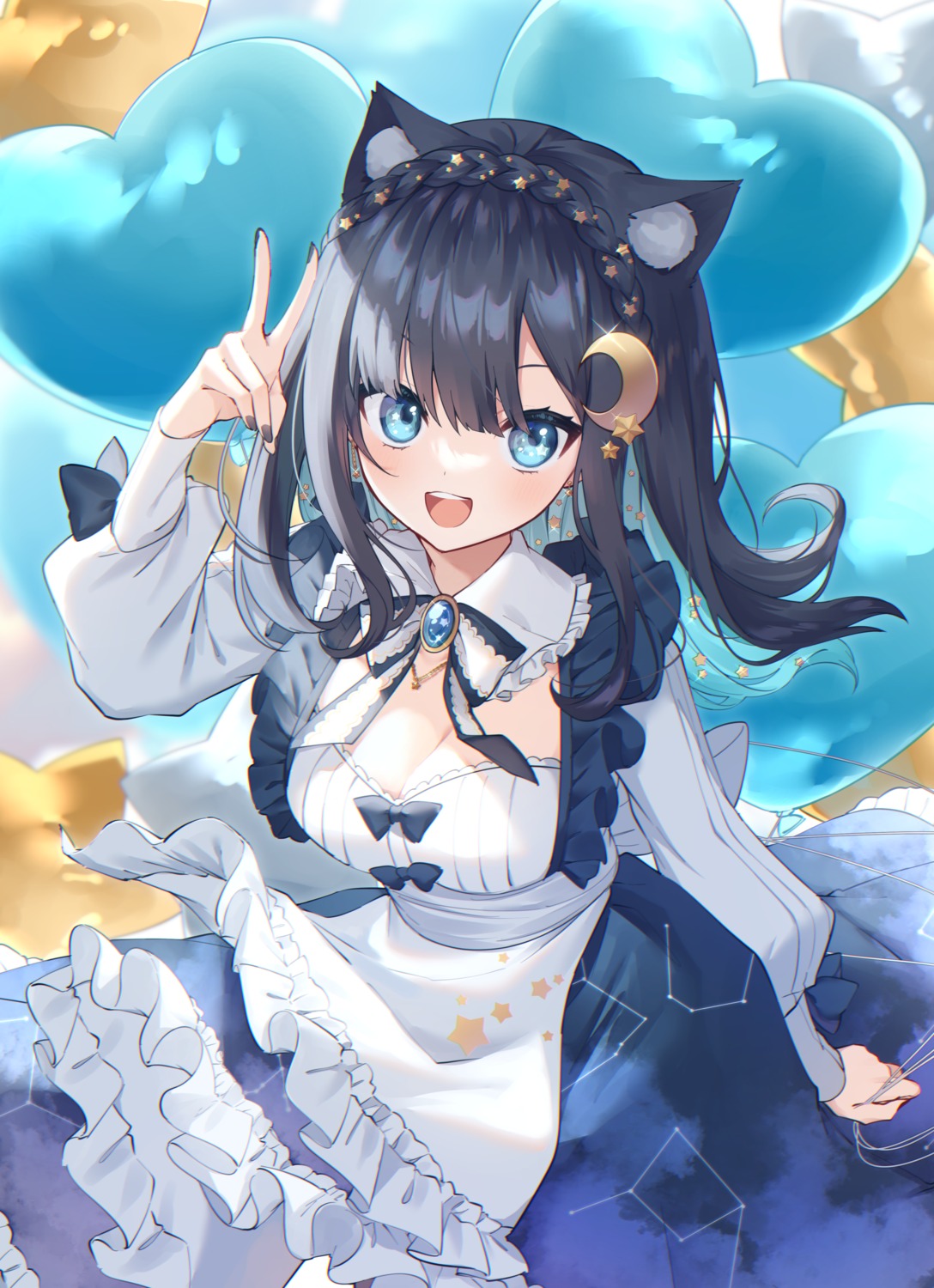 hinakano h animal ears cleavage dress nekomimi skirt lift | #898698 | yande.re